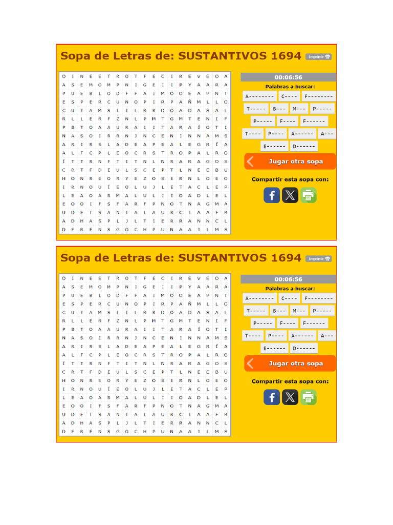 Sopa de Letras SUST | PDF