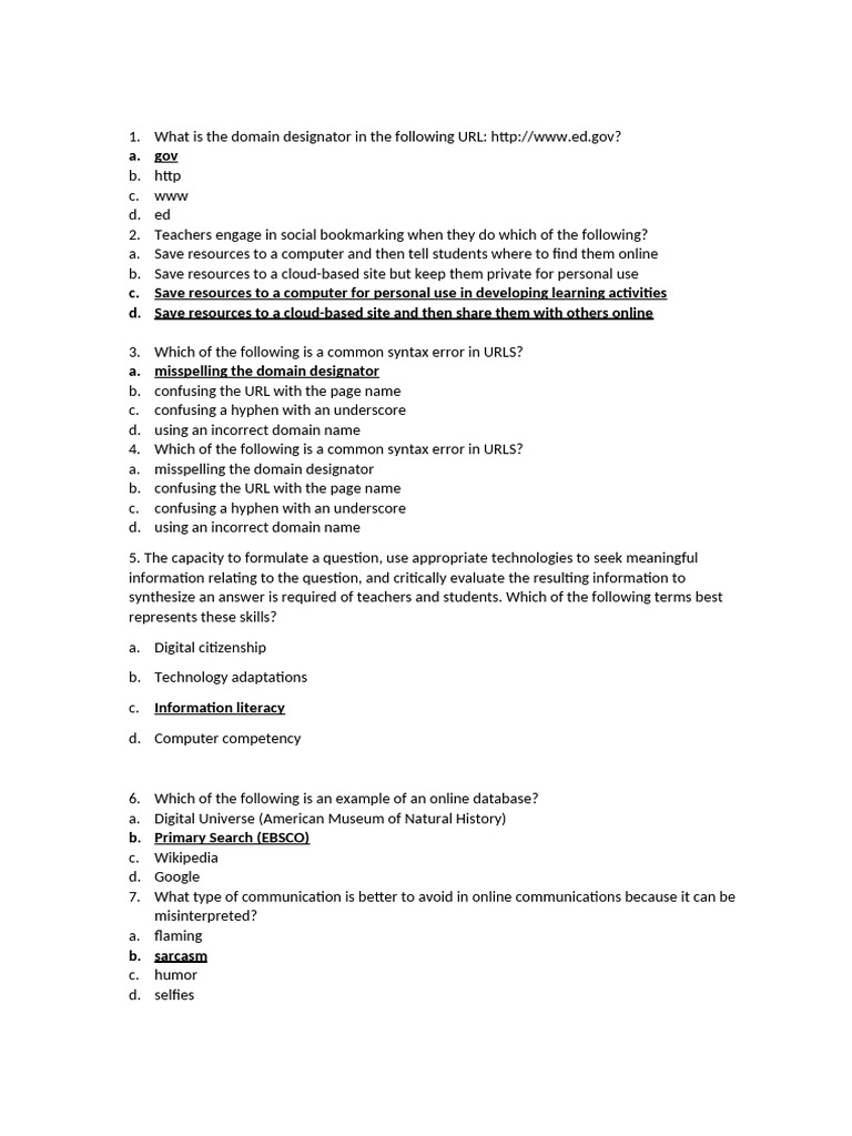 Sample MC Questions For Module 4 - 941810090 | PDF | World Wide Web ...