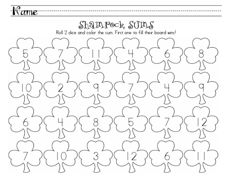 Shamrock Sums Dice Game | PDF