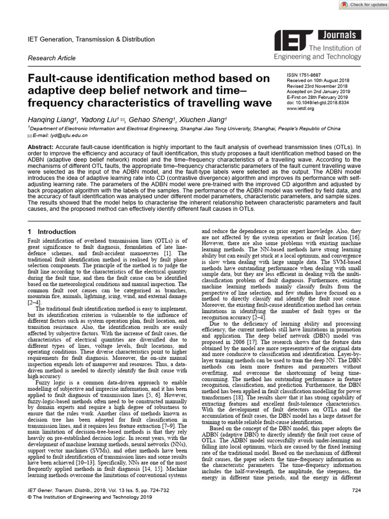 Iet Generation Trans Dist 2019 Liang Fault Cause Identification Method Based On Adaptive