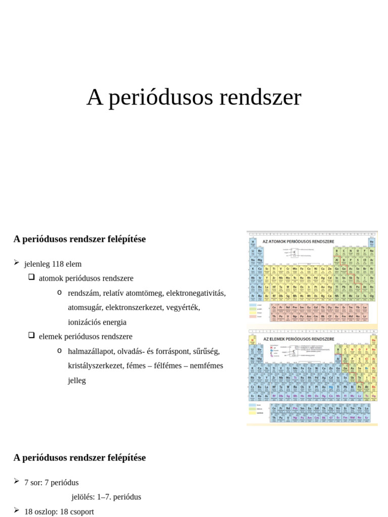 A Periódusos Rendszer - Fakt | PDF