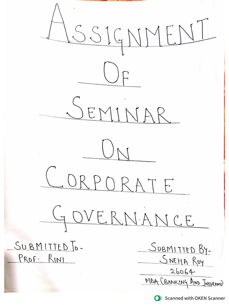Assignment of Corporate Governance | PDF