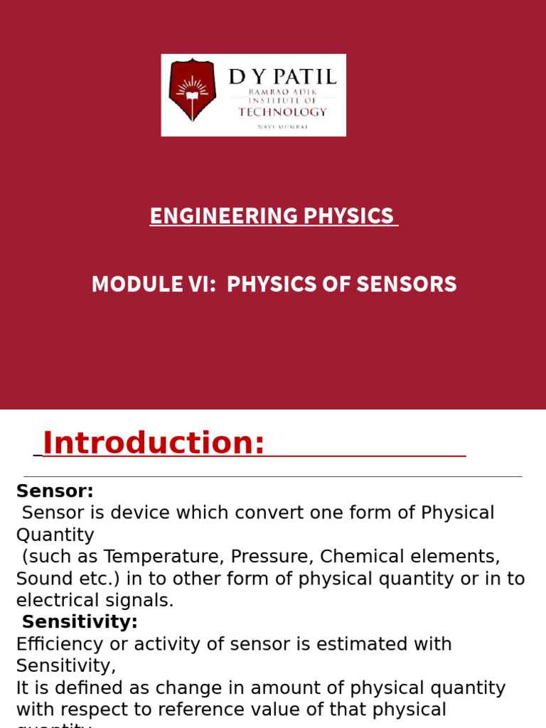 Module VI - Physics of Sensors - Dr. Sandip | PDF | Piezoelectricity ...