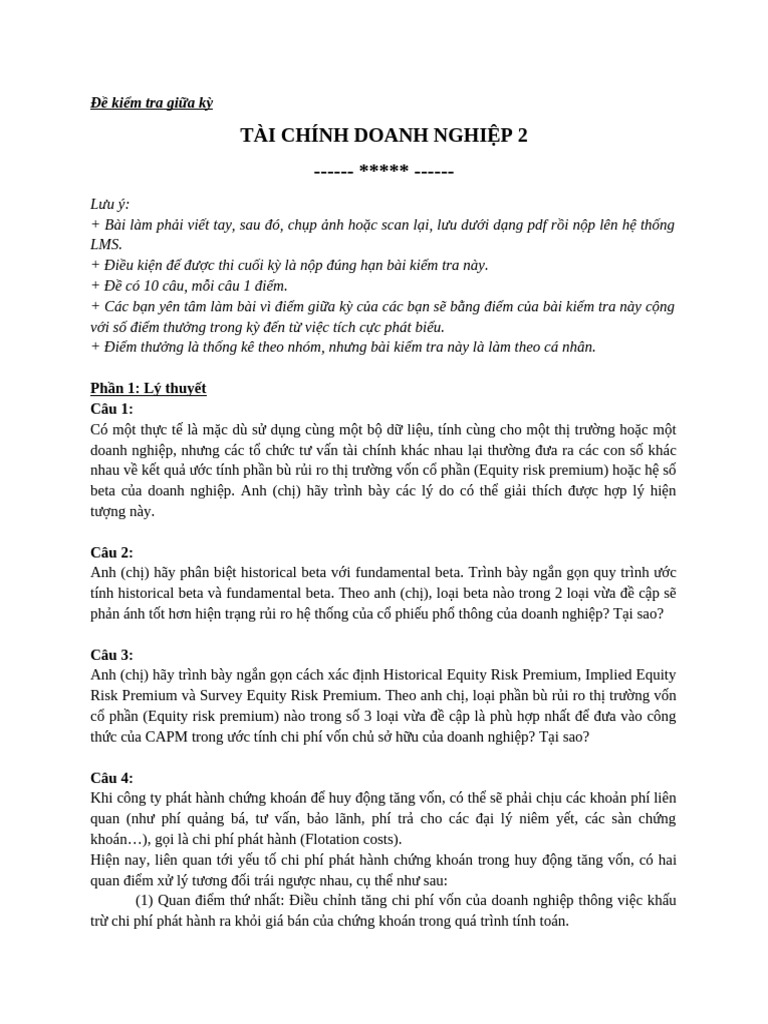 Đề Kiểm Tra Giữa Kỳ TCDN2 | PDF