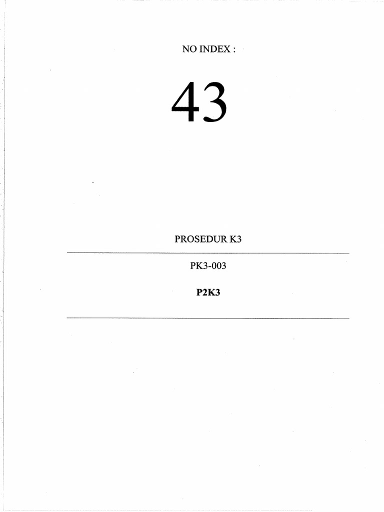 PK3-003r0 Prosedur P2K3 | PDF