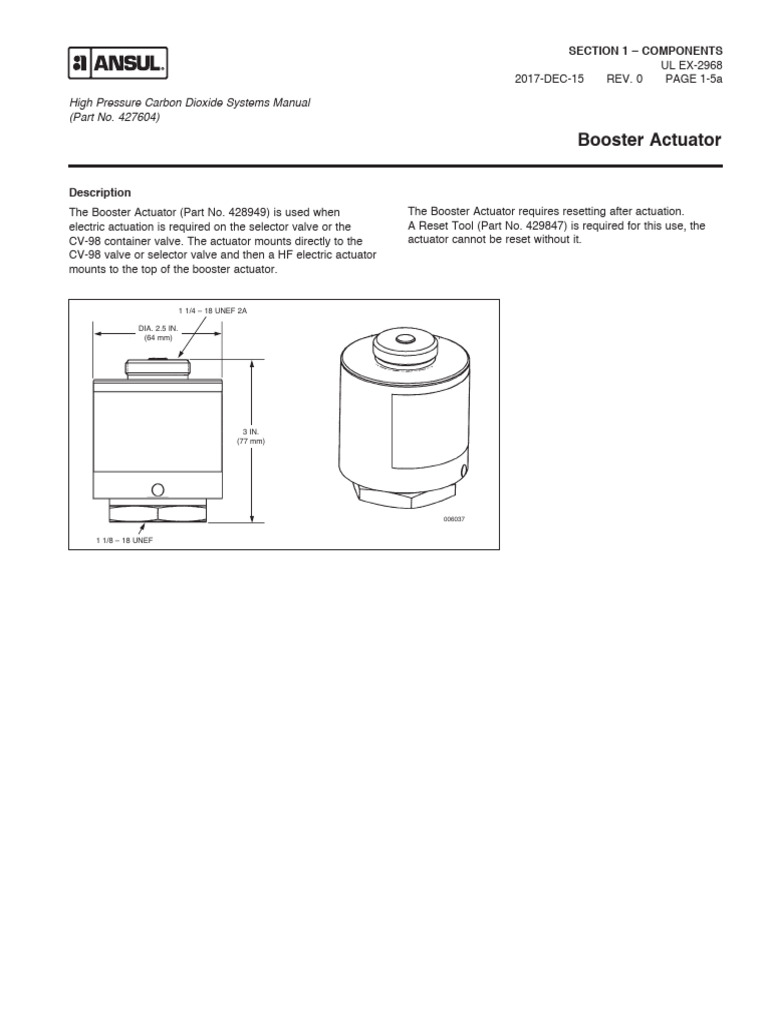 ANSUL HPCO2 Booster Actuator | PDF