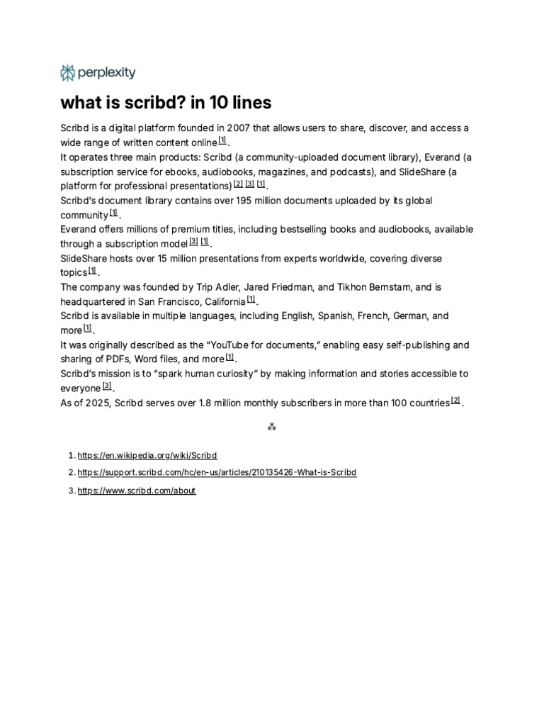 What Is Scribd - in 10 Lines | PDF