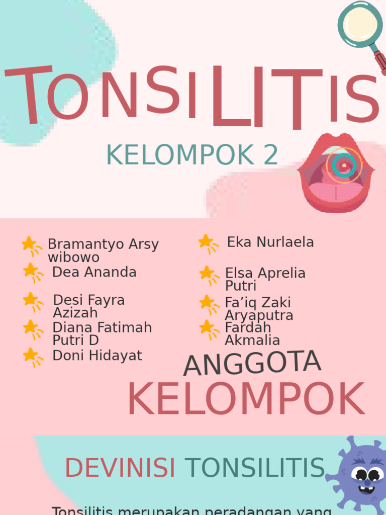 Ppt Tonsilitis Kel 2 Patofisiologi | PDF