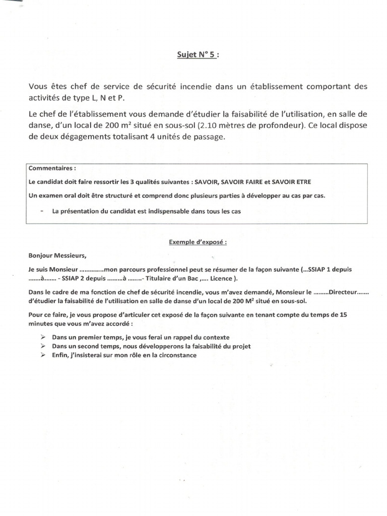 Oral 2 SSIAP 3 | PDF