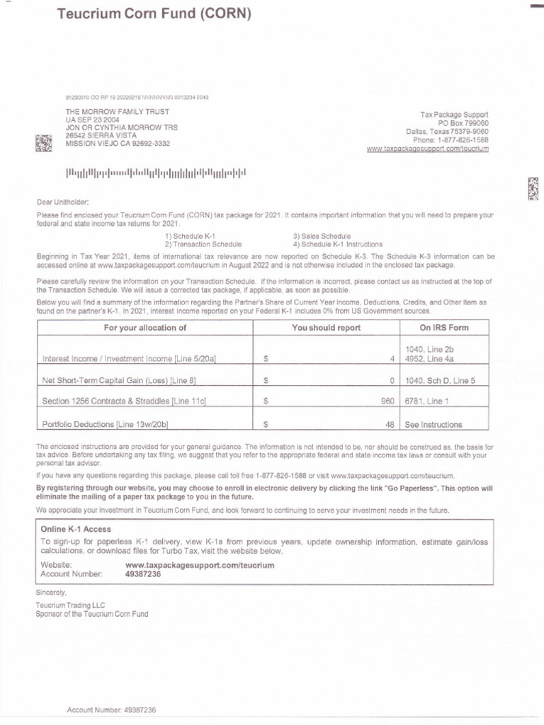 Corn K-1 2021 | PDF