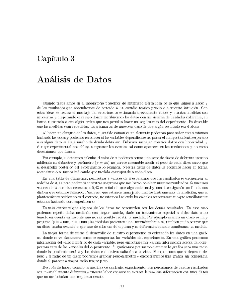 Análisis de Datos, Gráficos y Cálculo de Errores | PDF