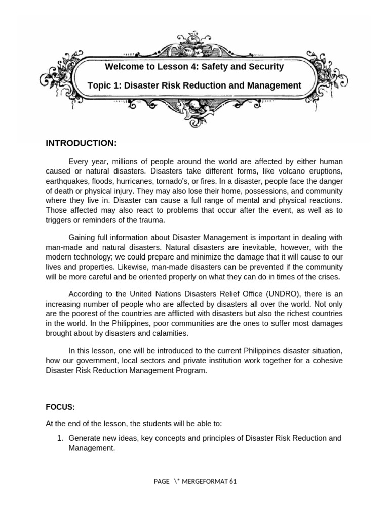 LESSON-4-DISASTER-AND-CRIME-PREVENTION 2 | PDF | Natural Disasters ...