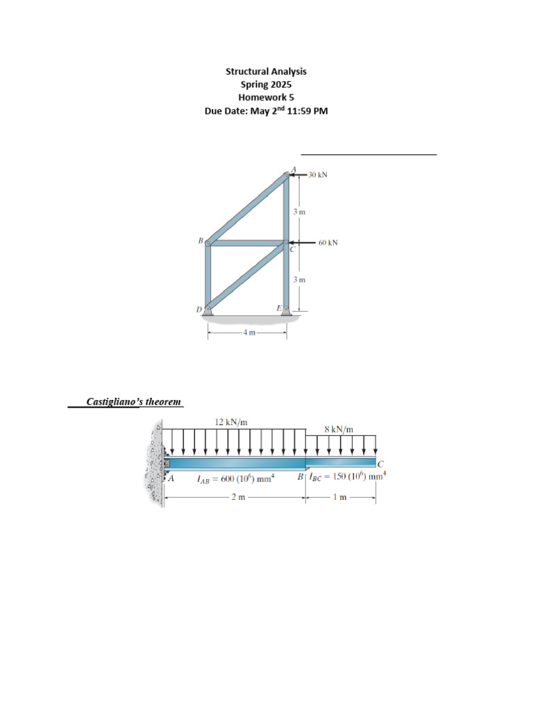 Structural Analysis HW5 | PDF