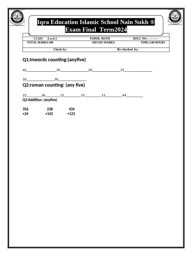 Math Paper 2 Class | PDF