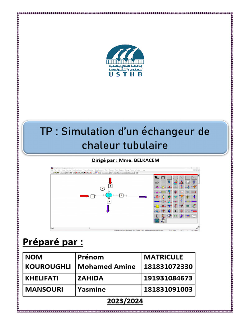 Simulation D'un Échangeur de Chaleur Tubulaire KOUROUGHLI-KHELIFATI-MANSOURI | PDF | Transfert ...