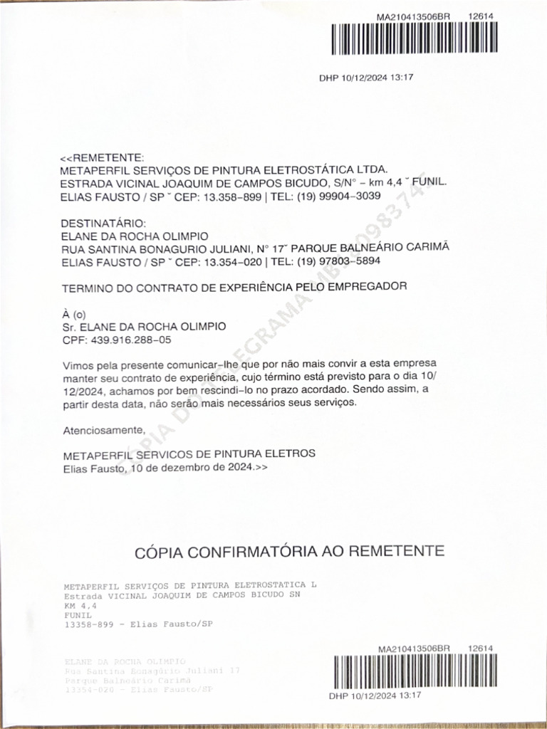 Telegrama Elane | PDF