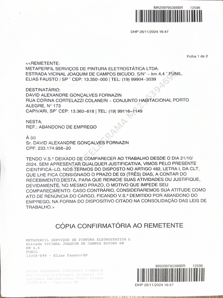 TELEGRAMA | PDF