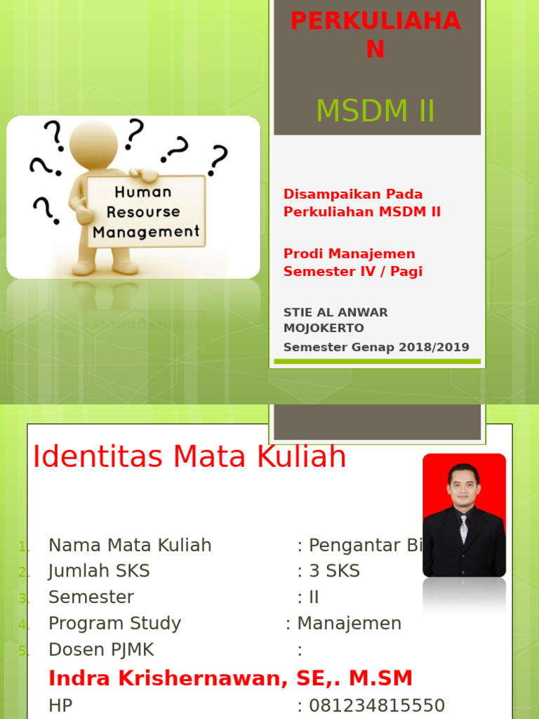 Pengantar_Perkuliahan_MSDM_II_indra | PDF