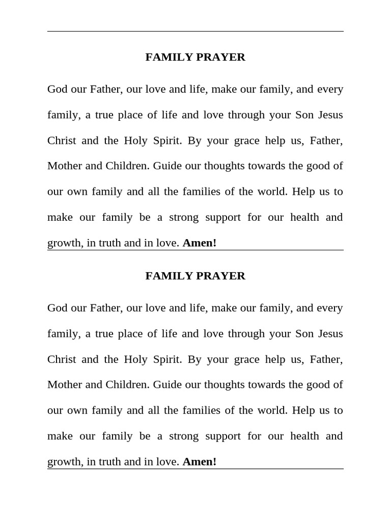 Family Prayer-Wps Office | PDF