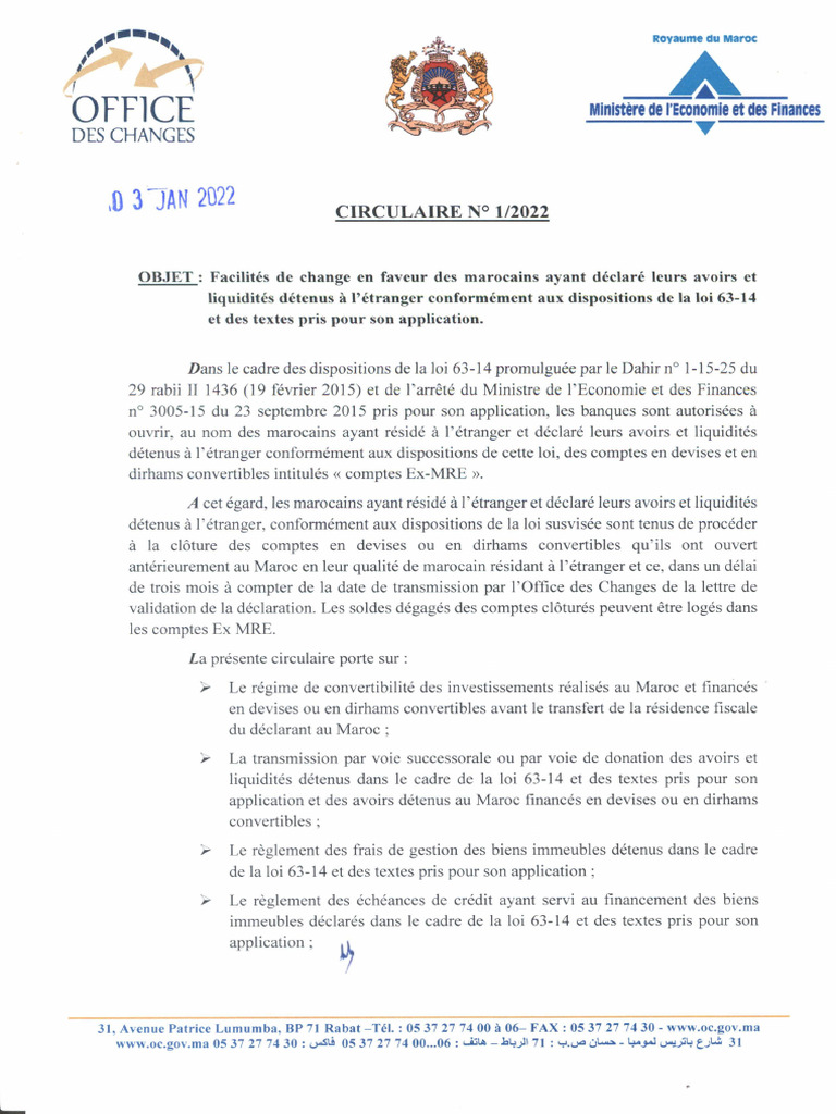 Circulaire Ex Mre | PDF