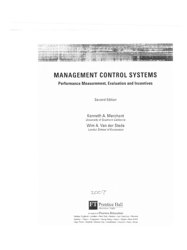 Merchant Van Der Stede | PDF | Strategic Management | Goal