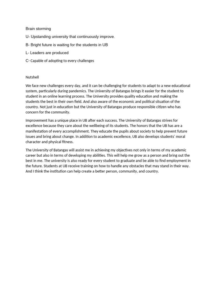 Brainstorming and Nutshell | PDF