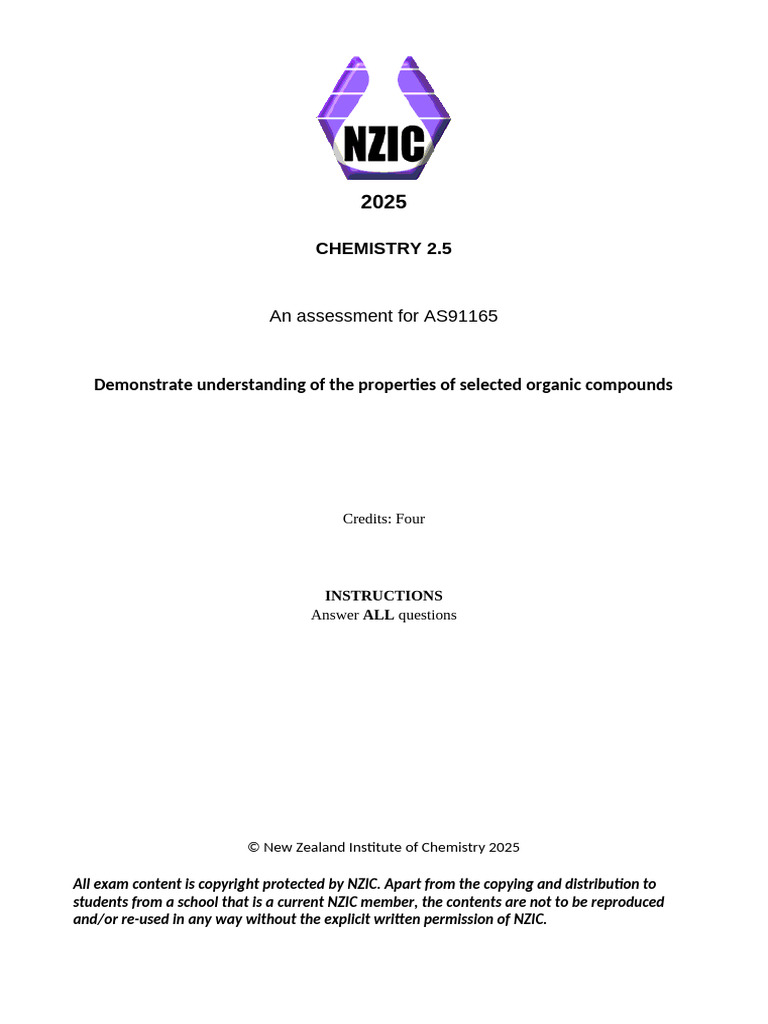 As2.5 Nzic 2025 Mod1 Rev SB PR | PDF | Isomer | Physical Sciences