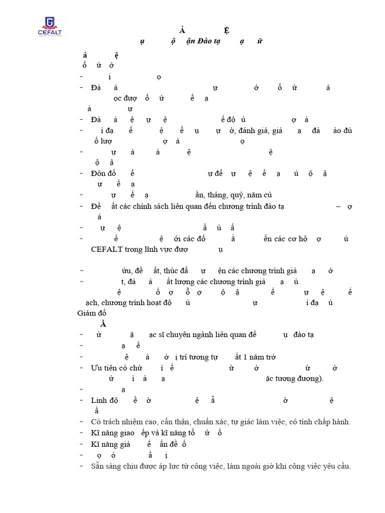 JD Phu Trach Dao Tao Ngoai Ngu OK | PDF