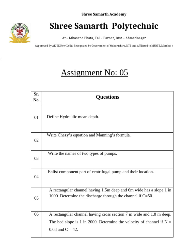 HYD Assignment 5 | PDF