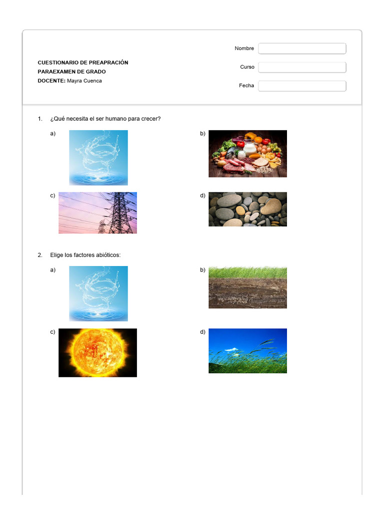 Cuestionario de Biología para Examen | PDF