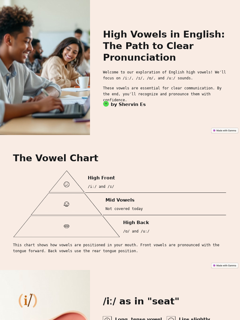Mastering High Vowels in English | PDF | Vowel | English Language
