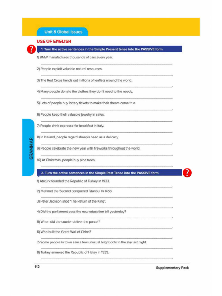 Passive Voice Activities | PDF