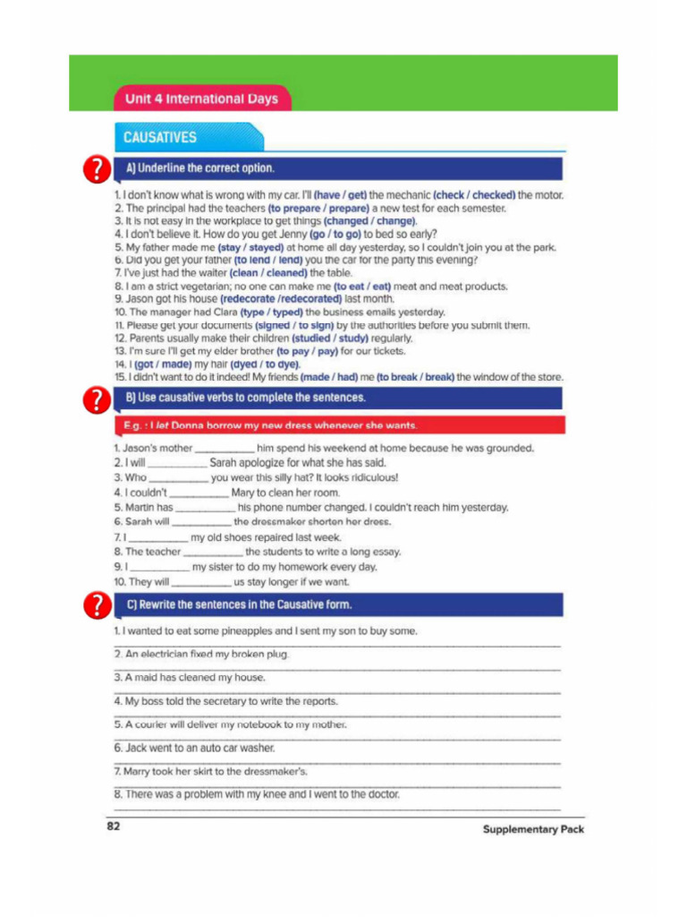 Causative Activities | PDF