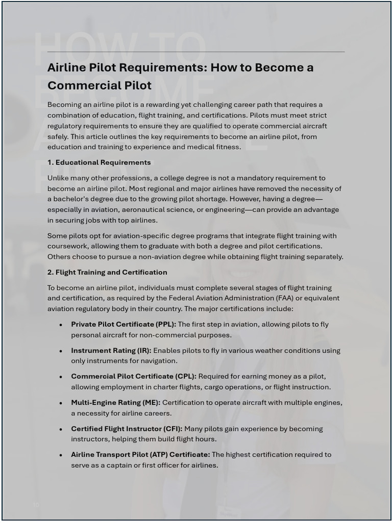 Airline Pilot Requirements | PDF | Aeronautics | Aviation