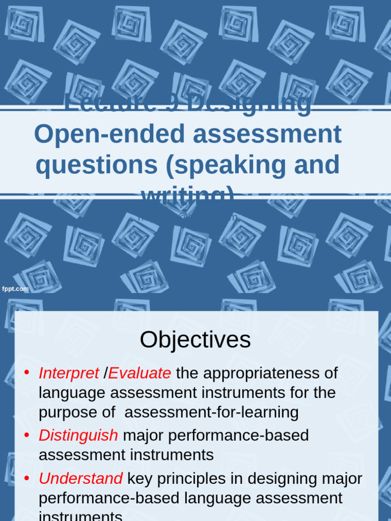 W8 - Open-Ended Assessment Instruments | PDF | Educational Assessment | Essays