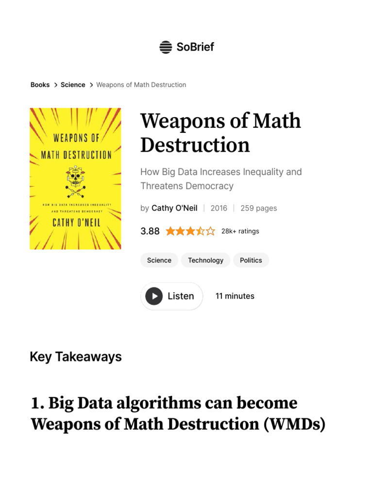Understanding Weapons of Math Destruction | PDF | Poverty | Poverty ...