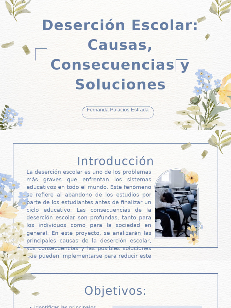 Causas y Soluciones a la Deserción Escolar | PDF | Sicología