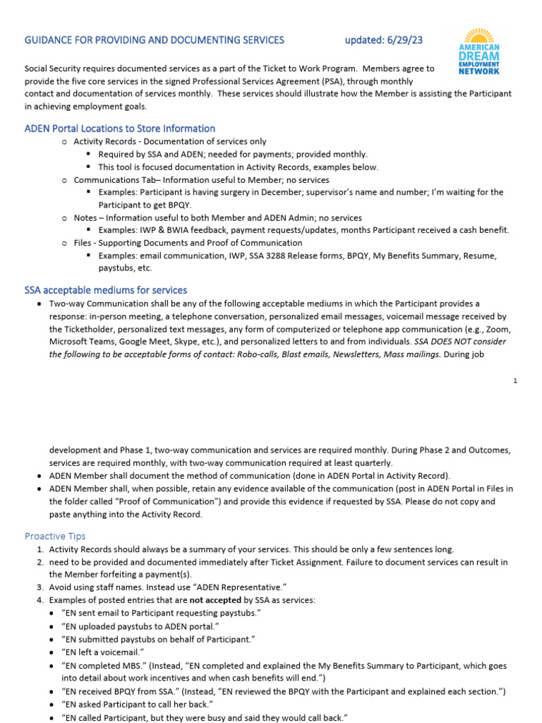 Guidance For Providing & Documenting Services.6.29.23 | PDF | Résumé ...