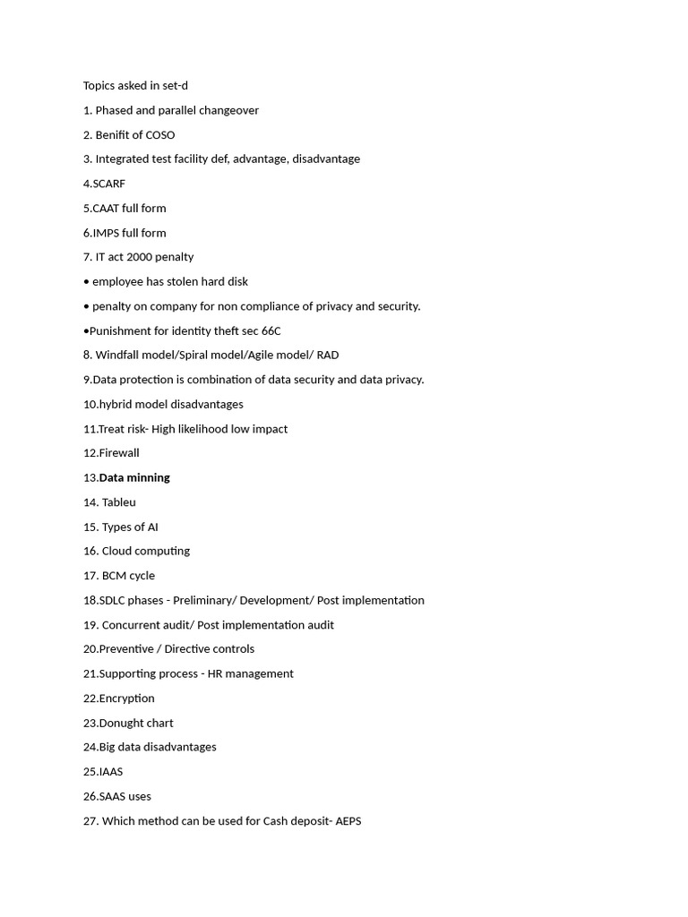 Key Topics in IT and Data Security | PDF