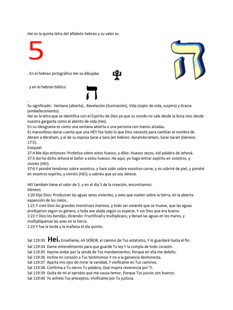 Significado de la letra Hei en hebreo | PDF | Abrahán | Contenido bíblico