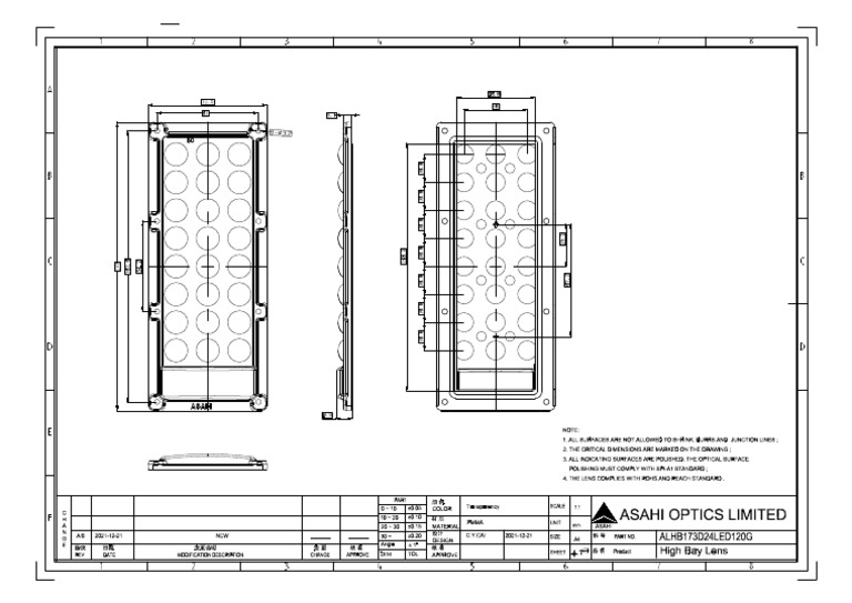 Asahi Optics Alhb173d24led120g Drawing | PDF