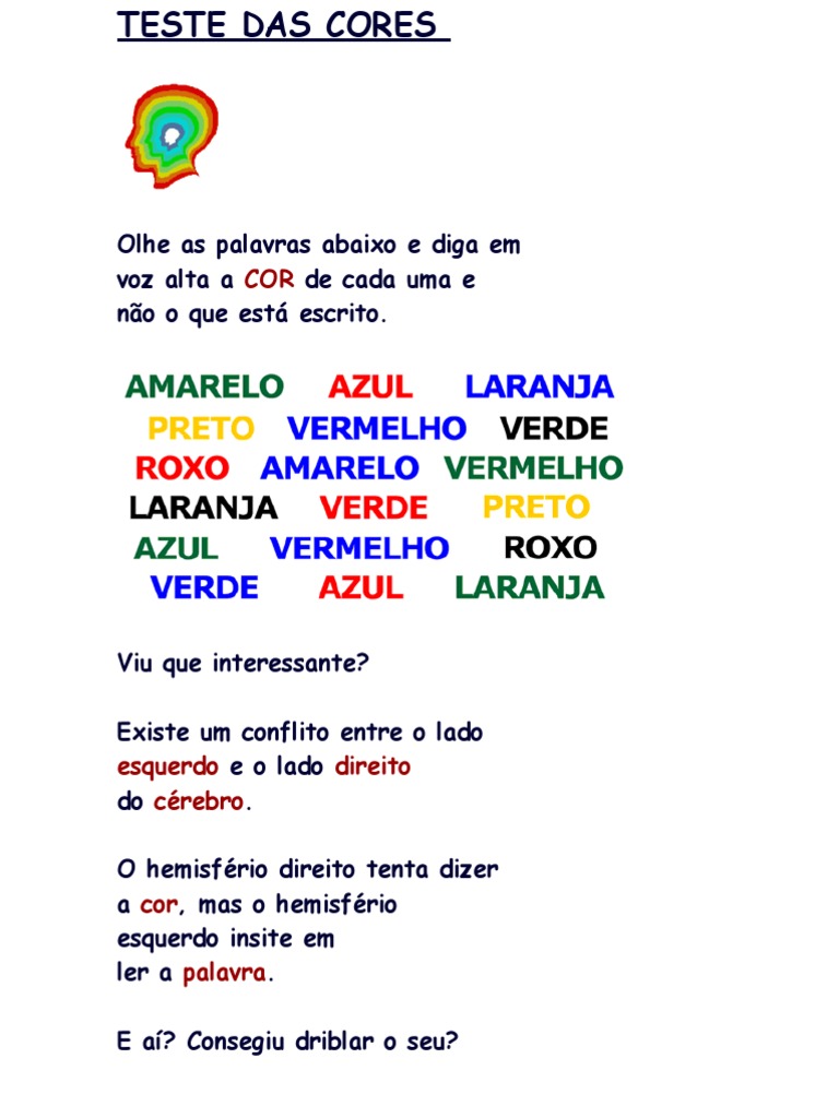 Teste Das Cores | PDF