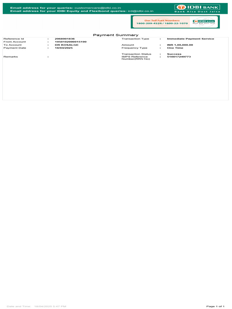 Payment Summary | PDF