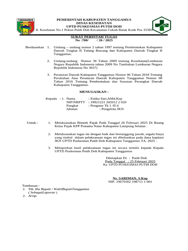 SPT Perjadin 2025 | PDF