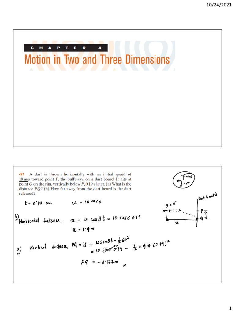 Lecture - 2D Motion - Ch4 - 1 | PDF