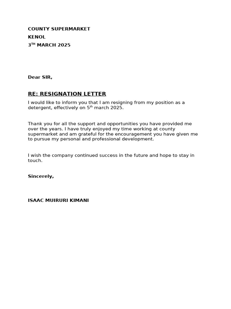 Resigning Letter | PDF