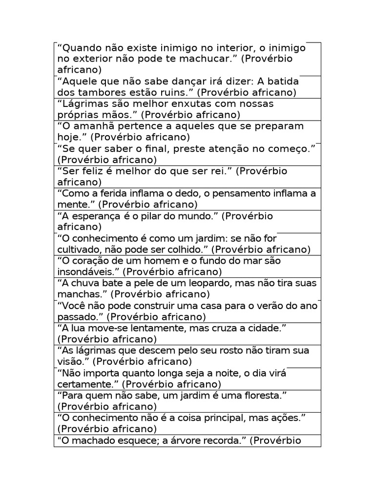 Provérbios africanos | PDF