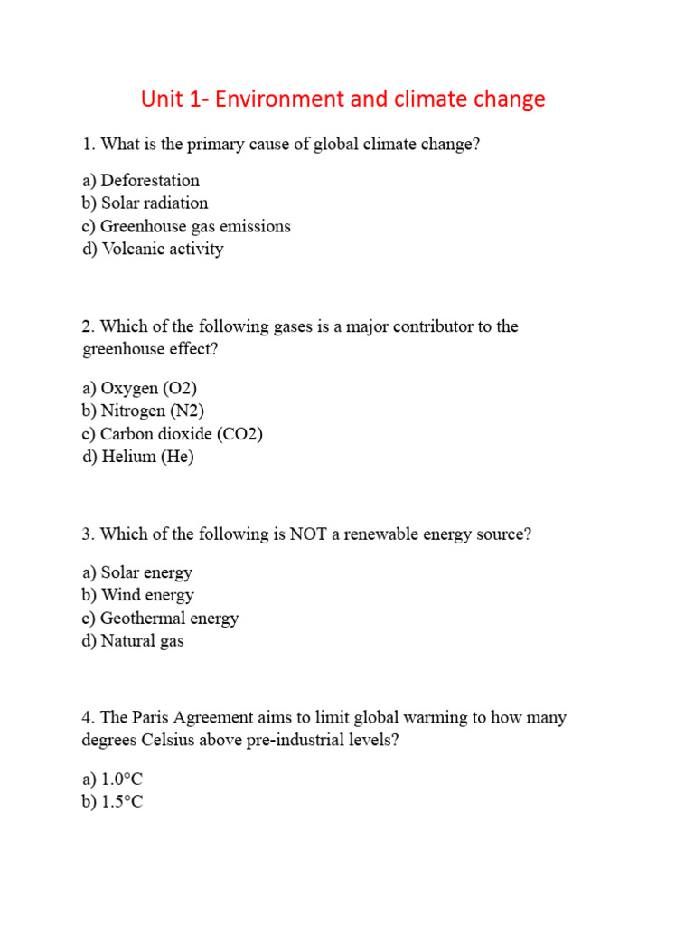 Environmental Studies MCQ Question Bank | PDF | Energy Development ...