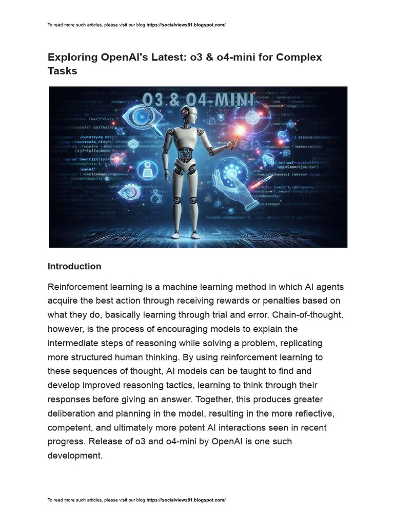 OpenAI o3 & o4-mini: Advanced AI Reasoning | PDF | Artificial ...