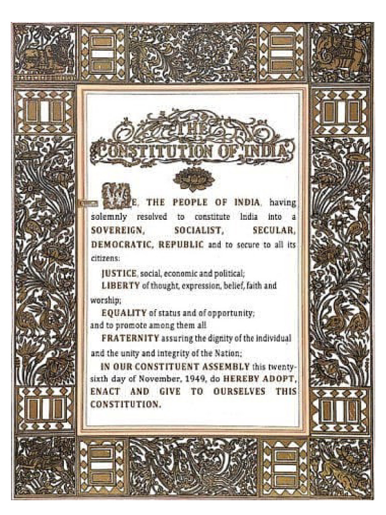 Preamble of The Indian Constitution | PDF